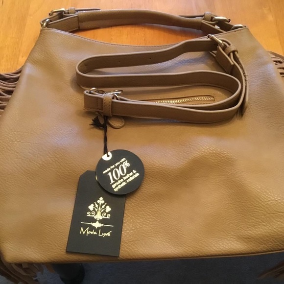 Bags | Moda Luxe Leather Shoulder Bag With Fringe | Poshmark